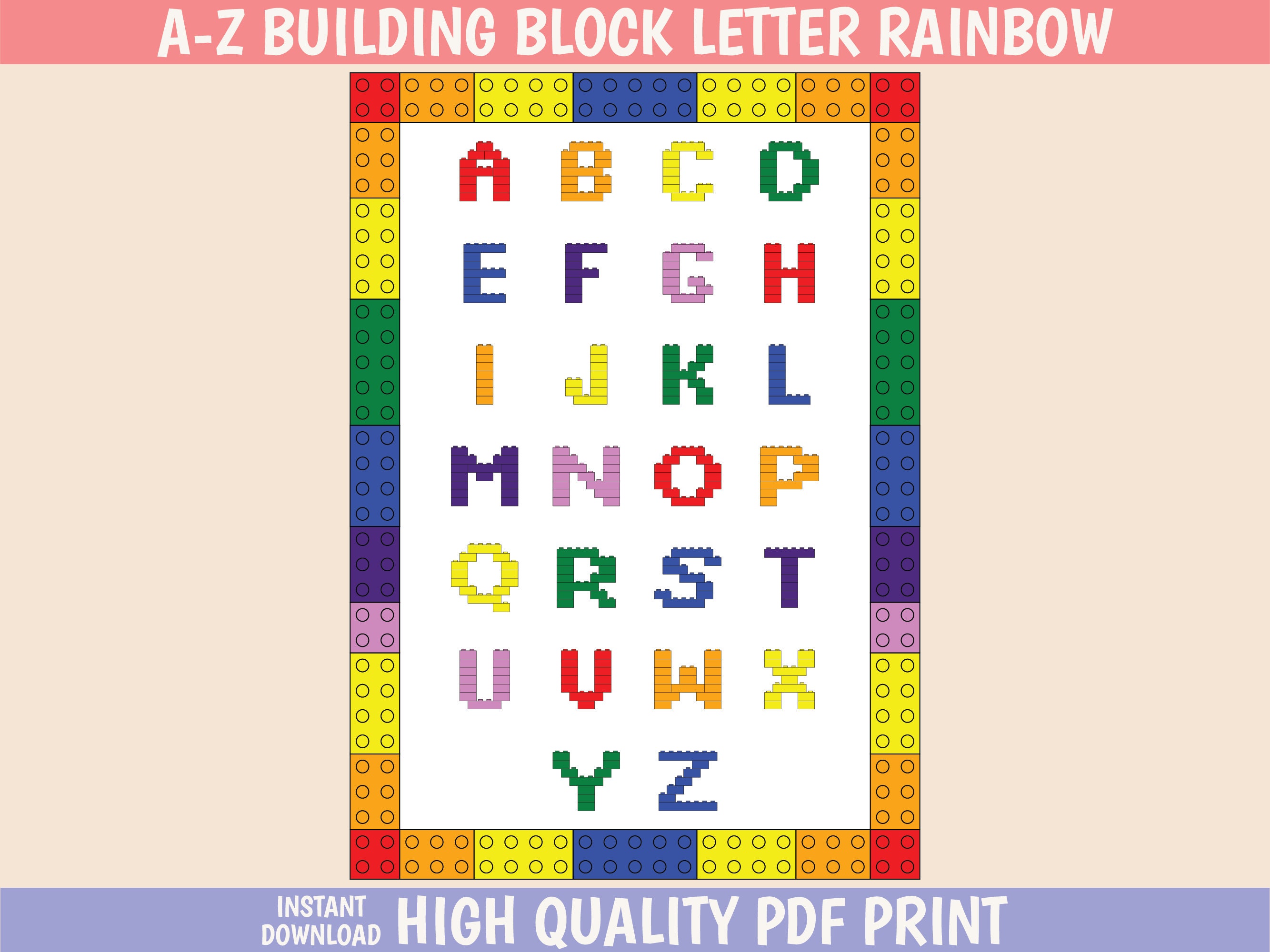 Building Blocks A-Z Alphabet Printable Letters Fine Motor Skills ...