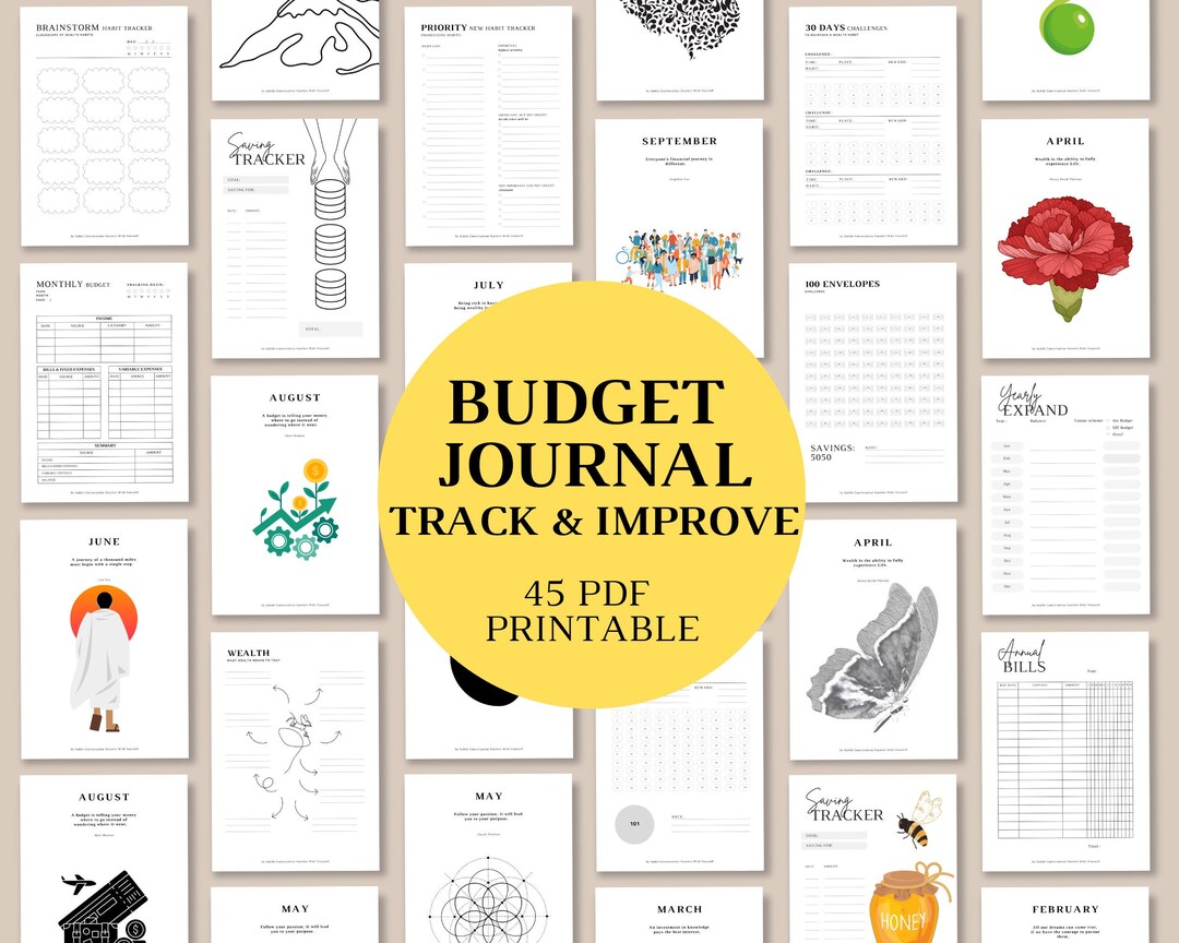 Budget Planner BUNDLE, Habit Planner Templates, Financial Savings ...