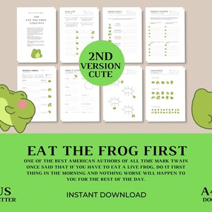 Eat the Frog Productivity Planner – Eisenhower Matrix, SMART Goals ...