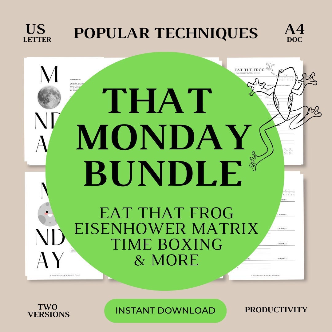 That Monday Bundle With Time Boxing / Productivity and Time Management ...