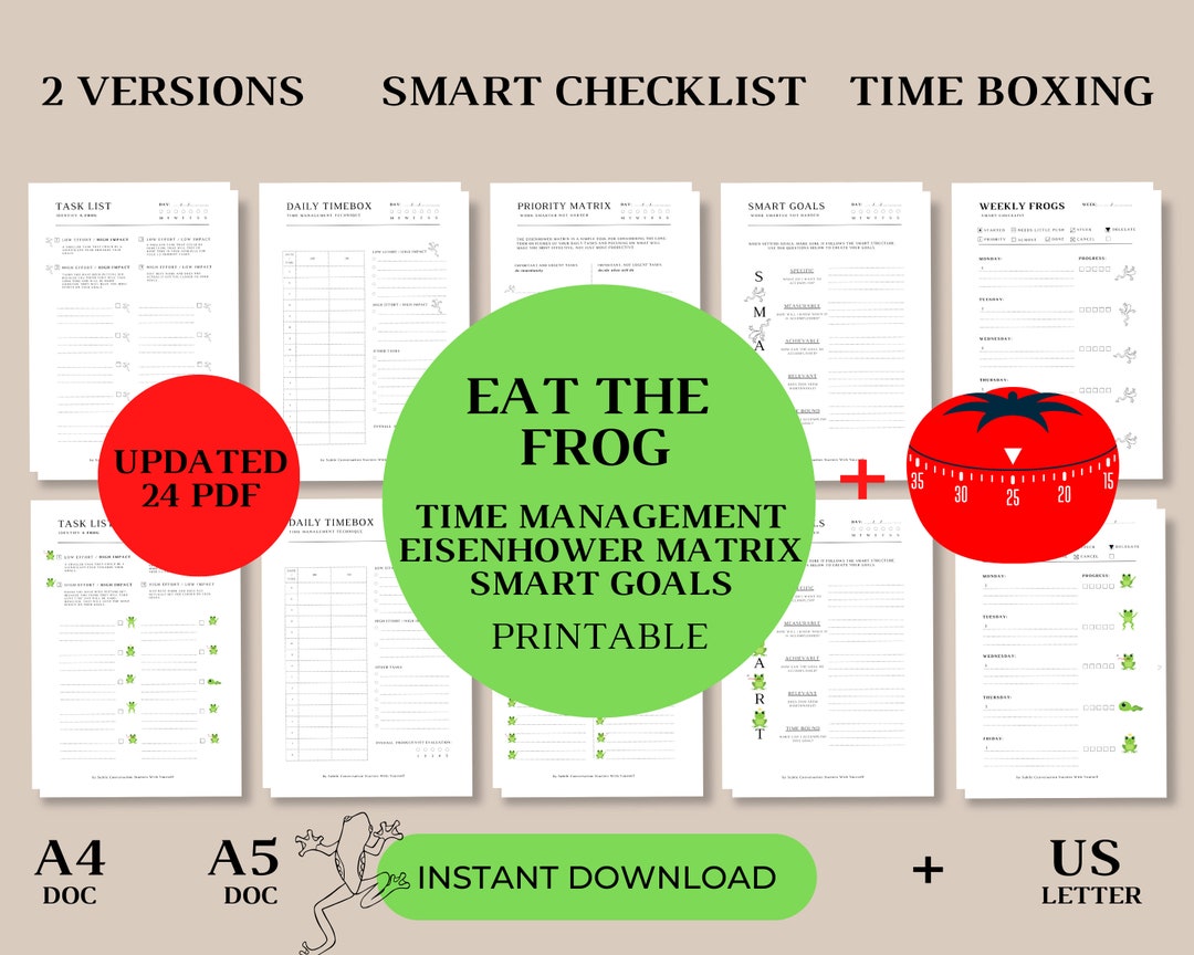 Productivity Technique Eat Frogs First Instant Download - Etsy