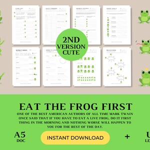 Productivity Technique Eat Frogs First Instant Download Eisenhower ...