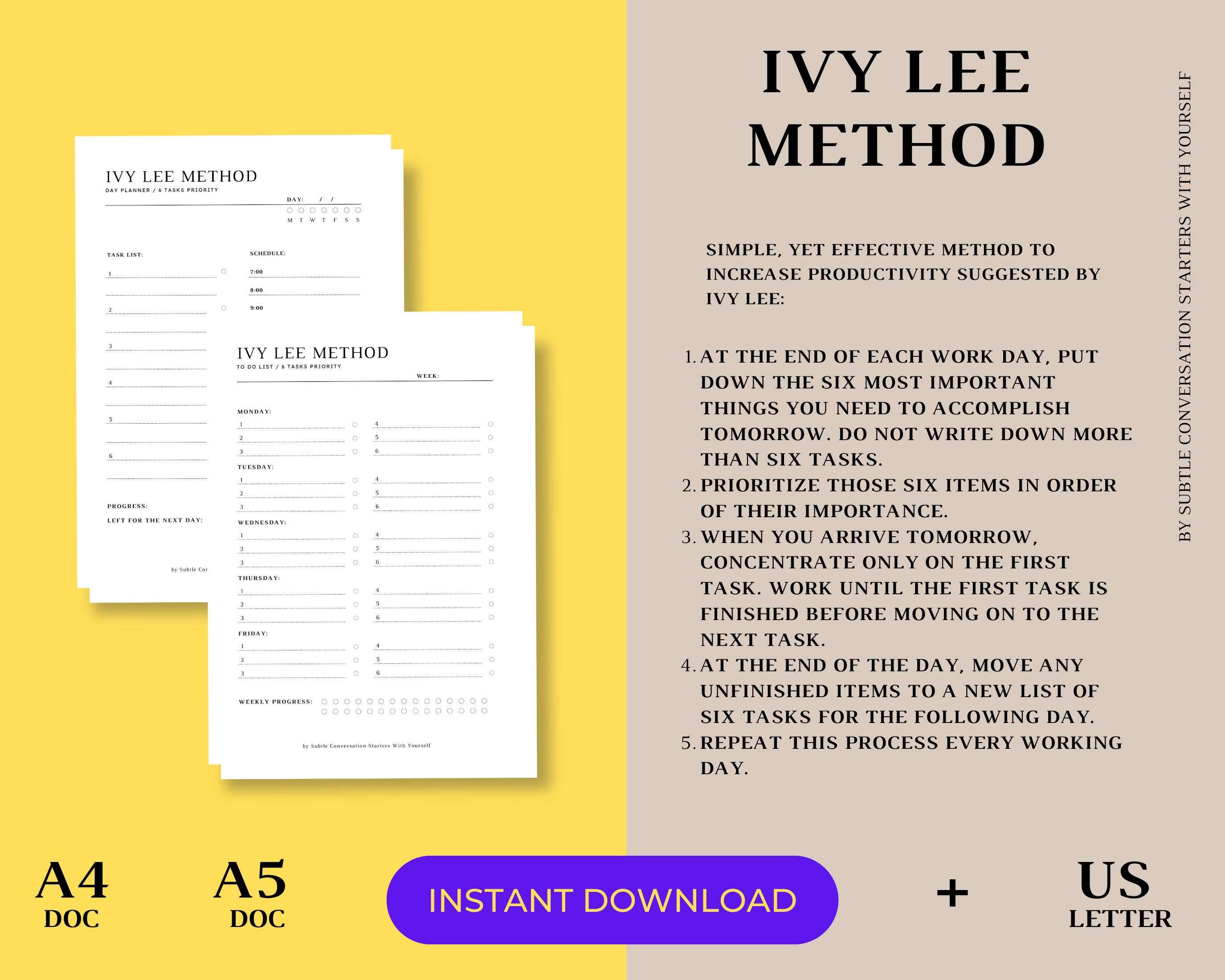 Prime Productivity Combo: Ivy Lee Method, Eisenhower Matrix, Brain Dump ...