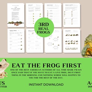 Eat the Frog Productivity Planner – Eisenhower Matrix, SMART Goals ...