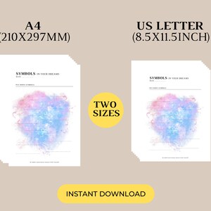 Dream & Symbol Journal Instant Printable Clear Minimal Design Mindful ...