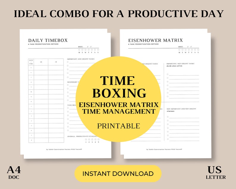 Productivity & Time Management Technique TIMEBOX With - Etsy