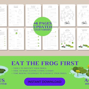 Eat Frogs First Productivity Planner | Smart Goals & Eisenhower Matrix ...