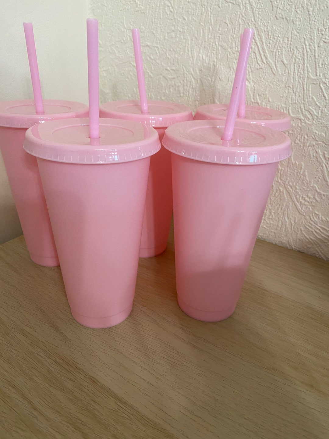5x Bulk Pale Pink 24oz Blank Cold Cup Starbucks Tumbler Personalise ...