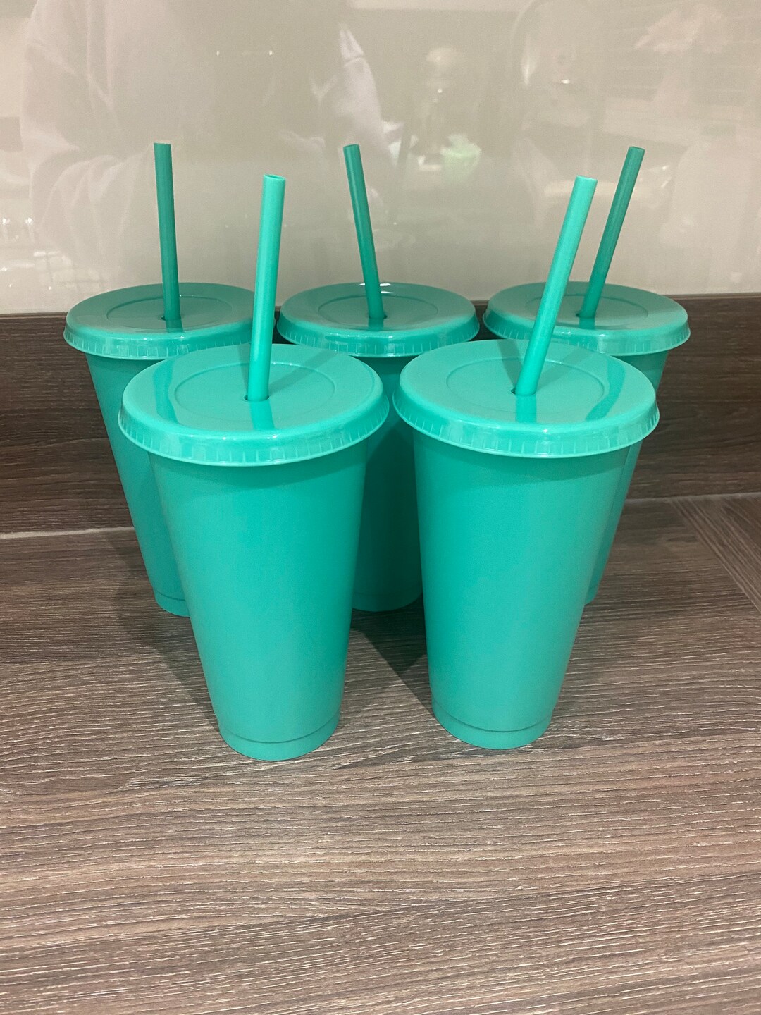 Pack of 5 Turquoise 24oz Blank Cold Cup Starbucks Tumbler Personalise ...