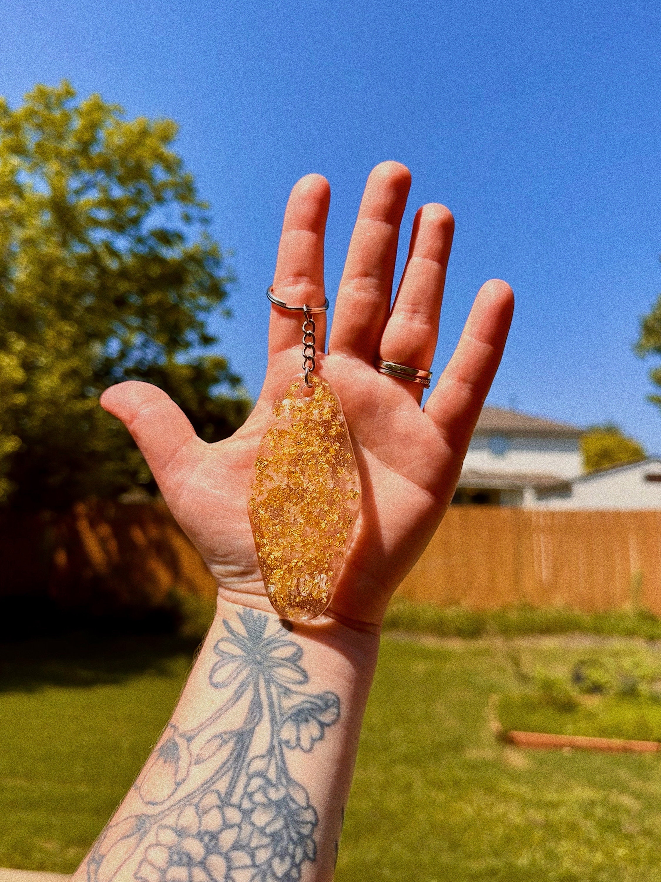 You Look Hot Today Hotel Key Keychain Gold Flakes Aesthetic UV Resin ...