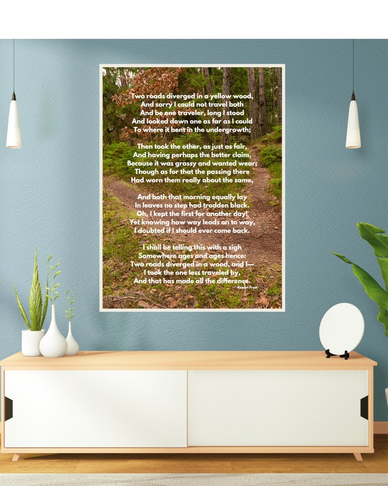 Road Less Traveled, Robert Frost Poem, Motivational Poem, Graduation Gift - Etsy