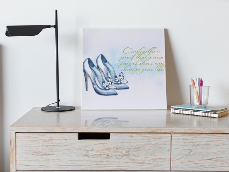 Cinderella Shoe Quote Printable Art Downloadable Shoe Art - Etsy