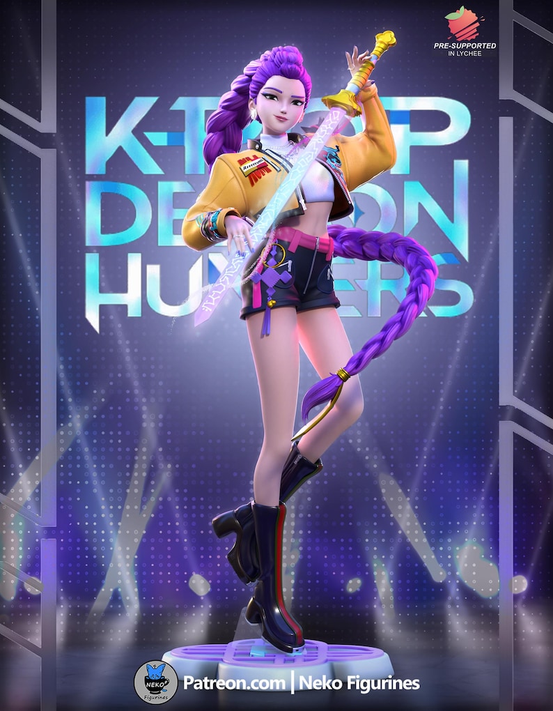 Rumi (k-pop Demon Hunters) Resin Figurine | 270mm (10.6in) | Neon Idol ...