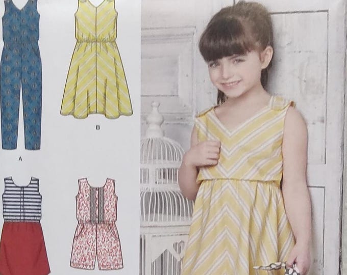 Uncut Child Size 3-8, Sewing Pattern, Simplicity 8202, Jumpsuit, Romper ...