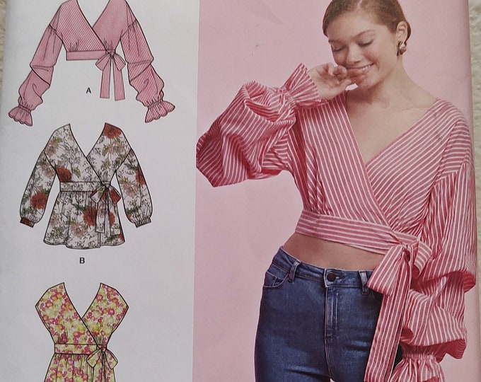 Uncut Misses Size 16-24, Sewing Pattern Simplicity 8644, Wrap Top ...
