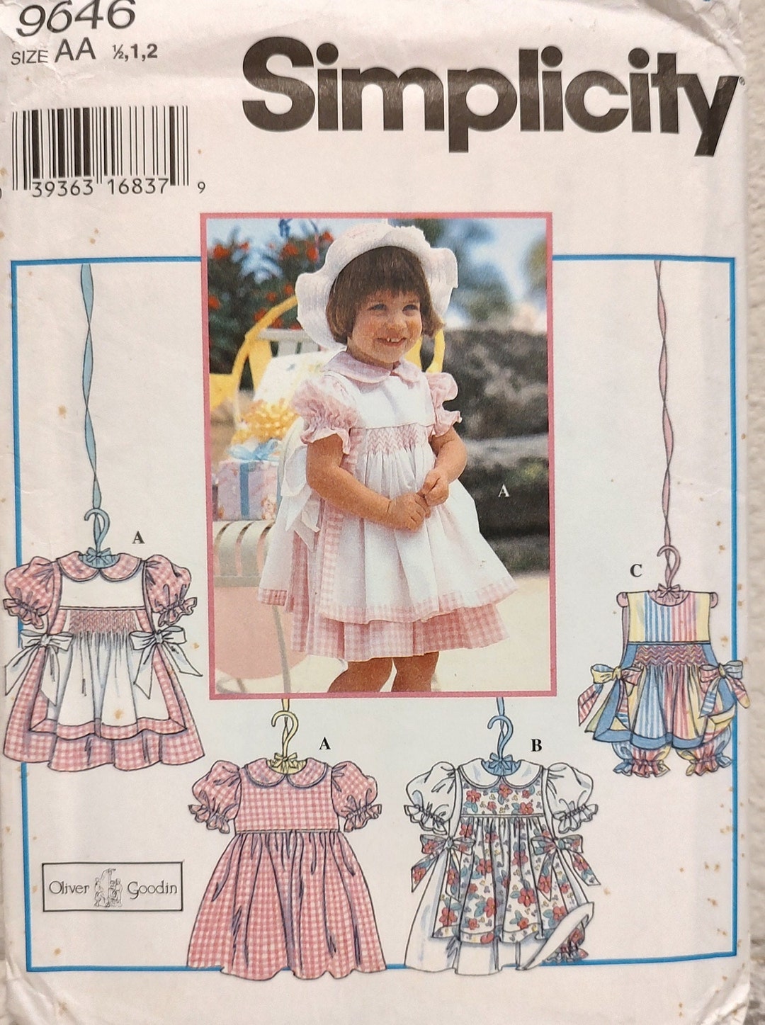 Uncut, Child Size 1/2-2, Sewing Pattern, Simplicity 9646, Heirloom ...