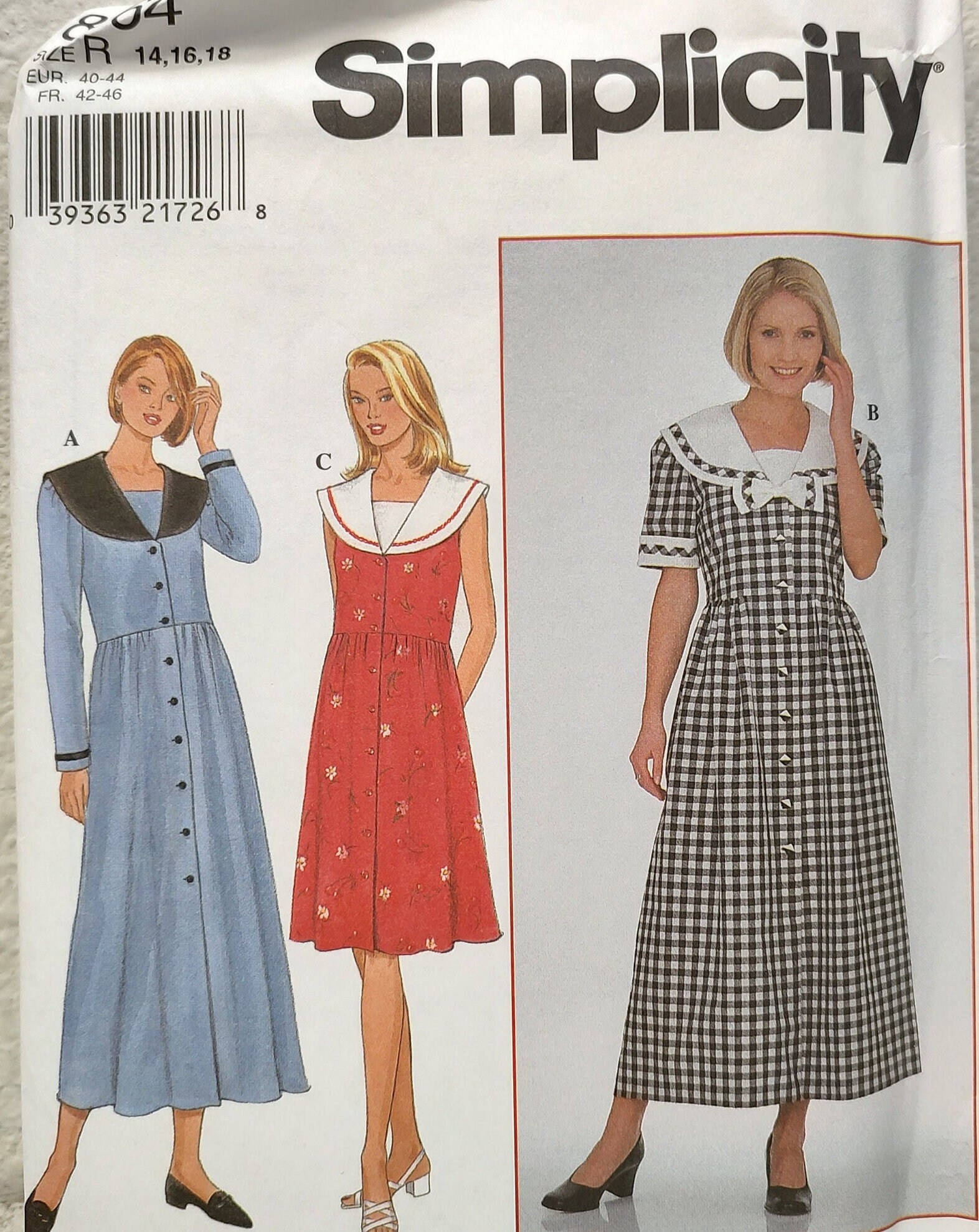 Uncut Misses Size 14-18, Sewing Pattern, Simplicity 8164, Dress, Midi ...