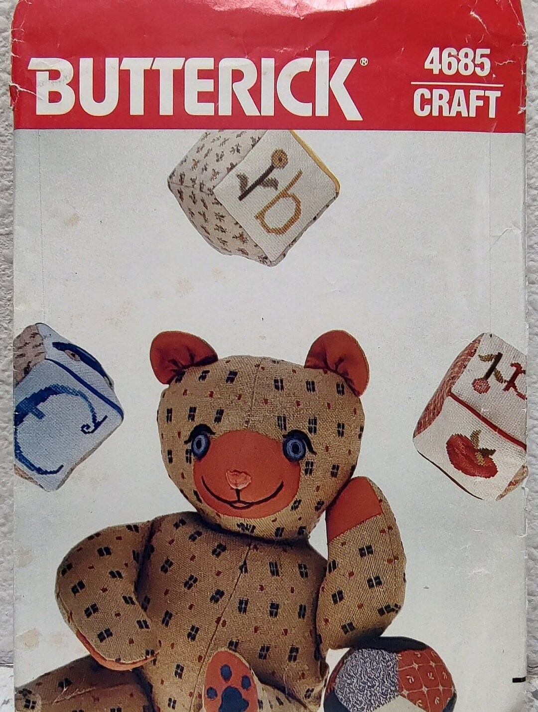 Uncut 18 Inch Stuffed Bear, Blocks, Ball, Butterick Crafts Sewing ...