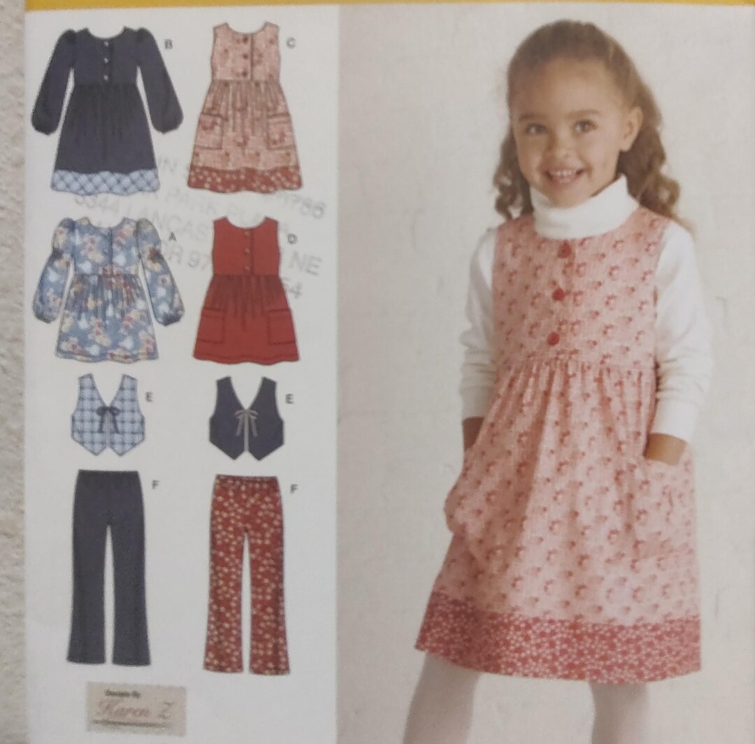 Uncut Child Size 3-8, Sewing Pattern, Simplicity 2874, Top, Dress ...