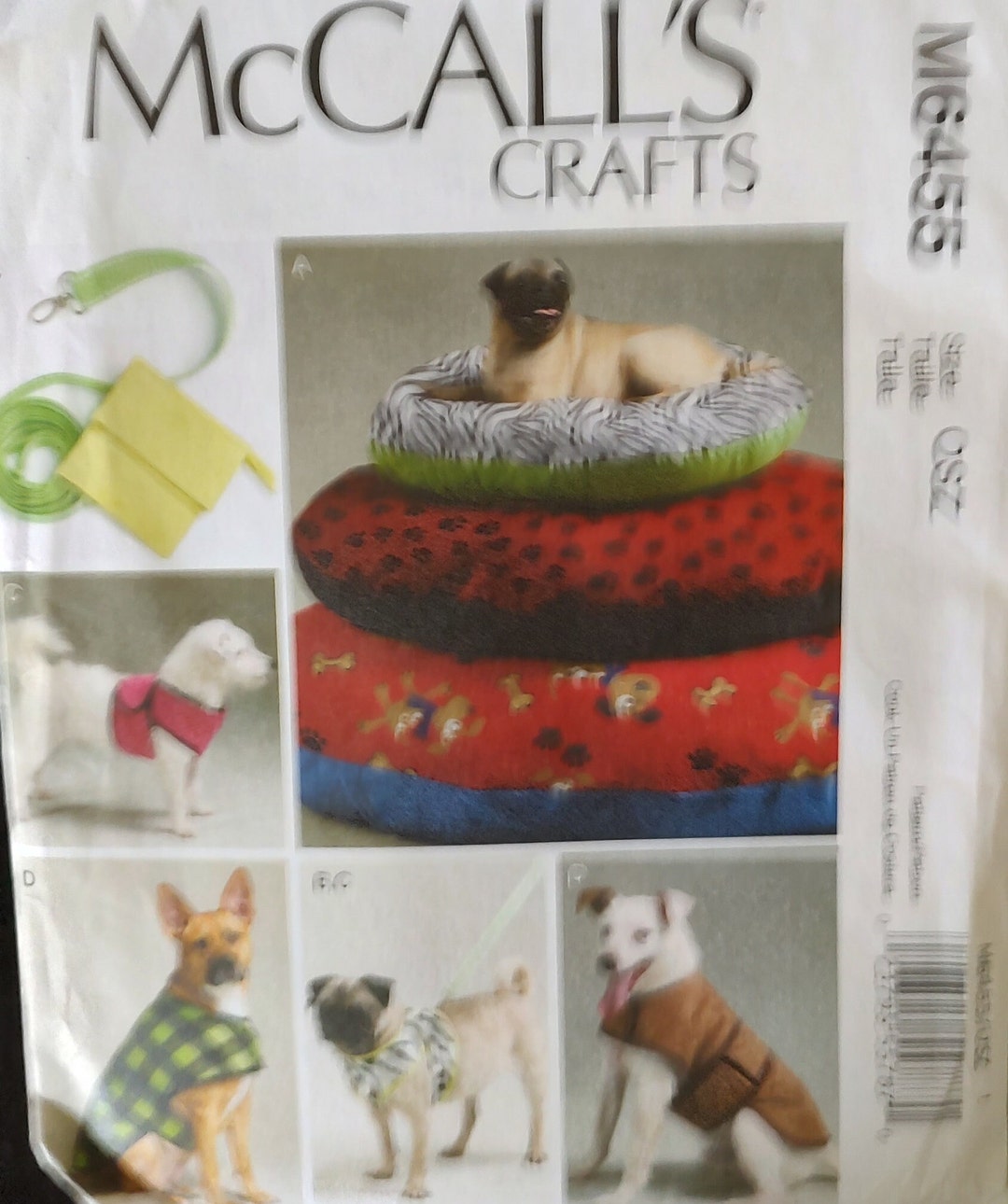 Uncut Sewing Pattern Mccalls 6455 Pet Accessories Dog Bed - Etsy