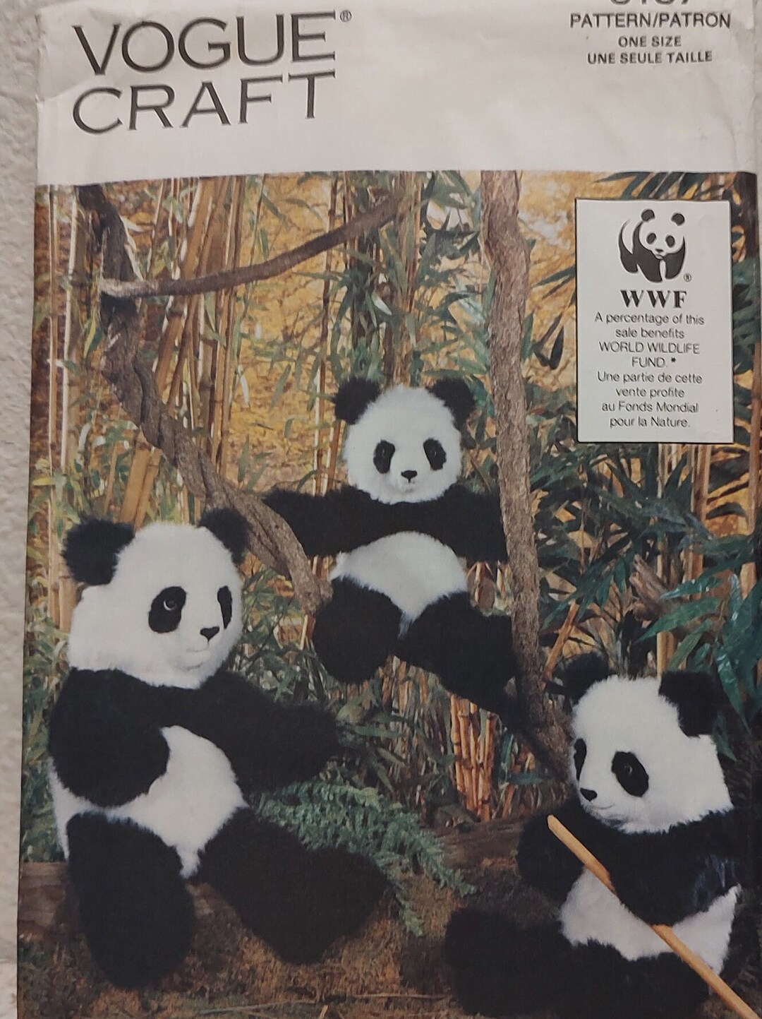 Uncut, Vogue Craft 8187, Sewing Pattern, Stuffed Panda Bears, Animals ...