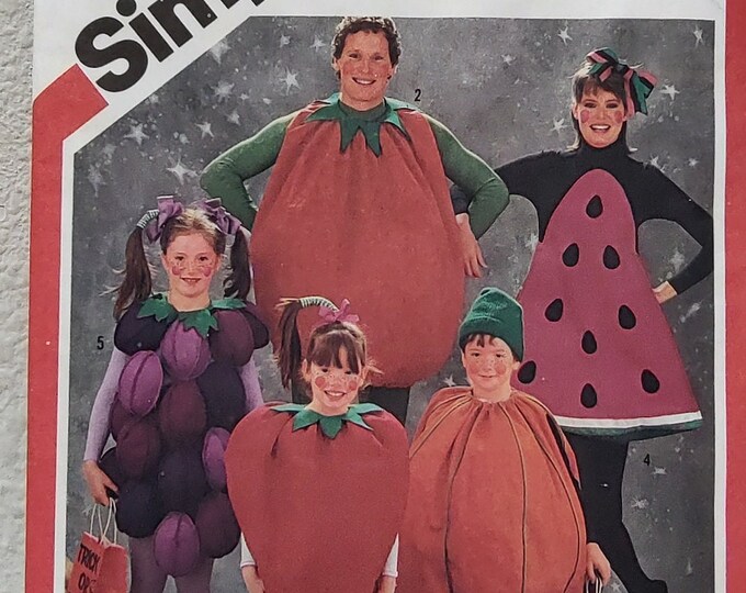 Uncut, Adult Size, Sewing Pattern, Simplicity 6192, Fruit Costume ...