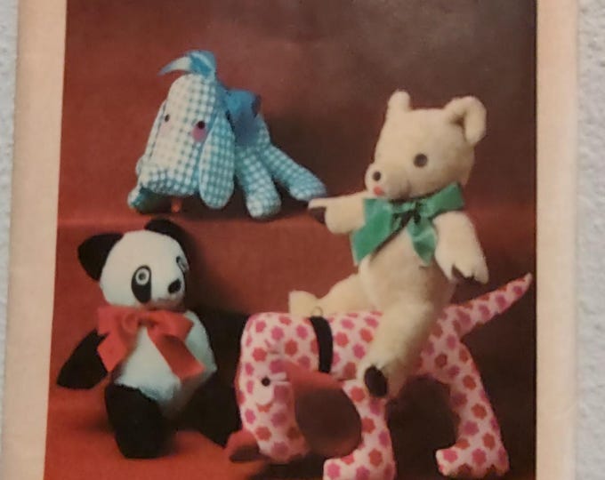 Uncut Simplicity Crafts Sewing Pattern 8908, Vintage Stuffed Animal ...
