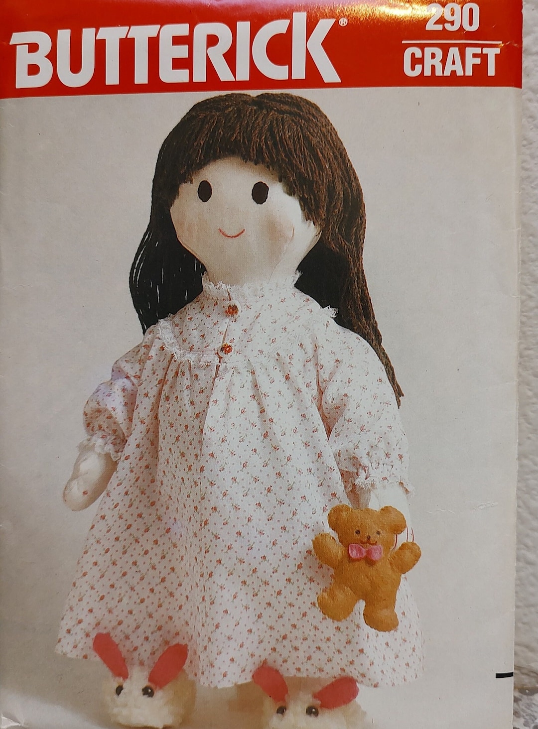 Uncut 19 Inch Rag Doll, Butterick Crafts Sewing Pattern 290, Clothes ...