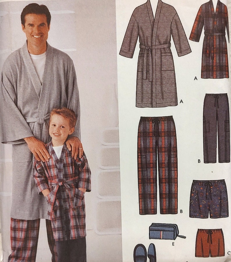 Uncut, Father Son, Sewing Pattern, Simplicity 5329, Pajamas, Robe ...