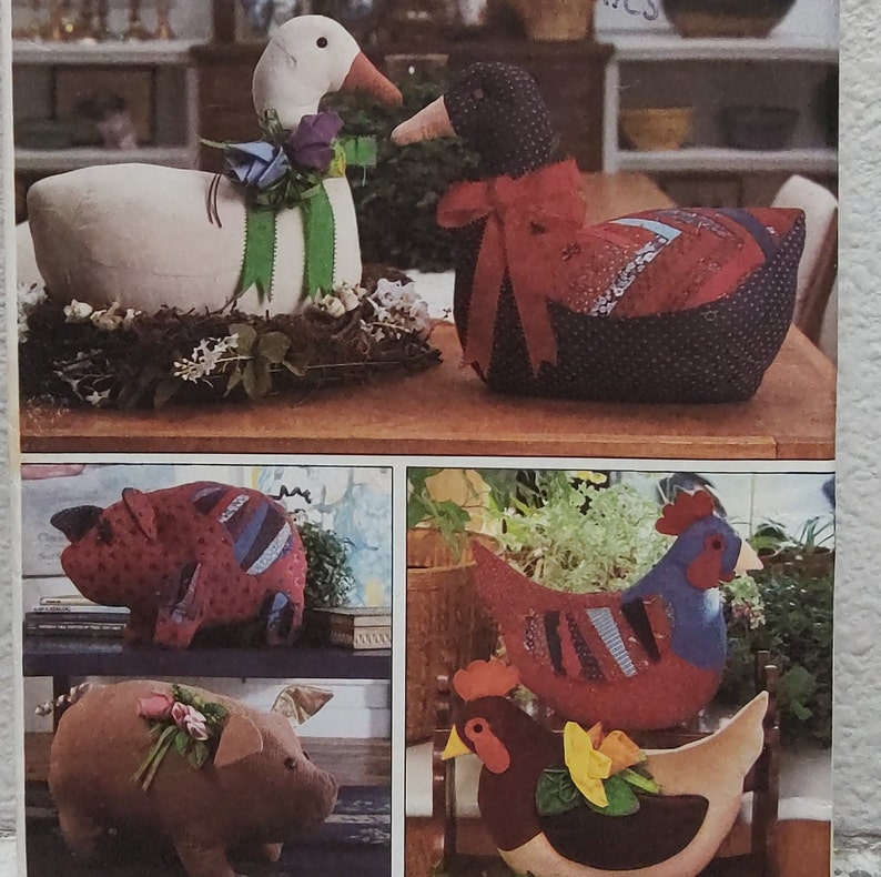 Uncut Simplicity Crafts Sewing Pattern 6148, Stuffed Animals, Goose ...