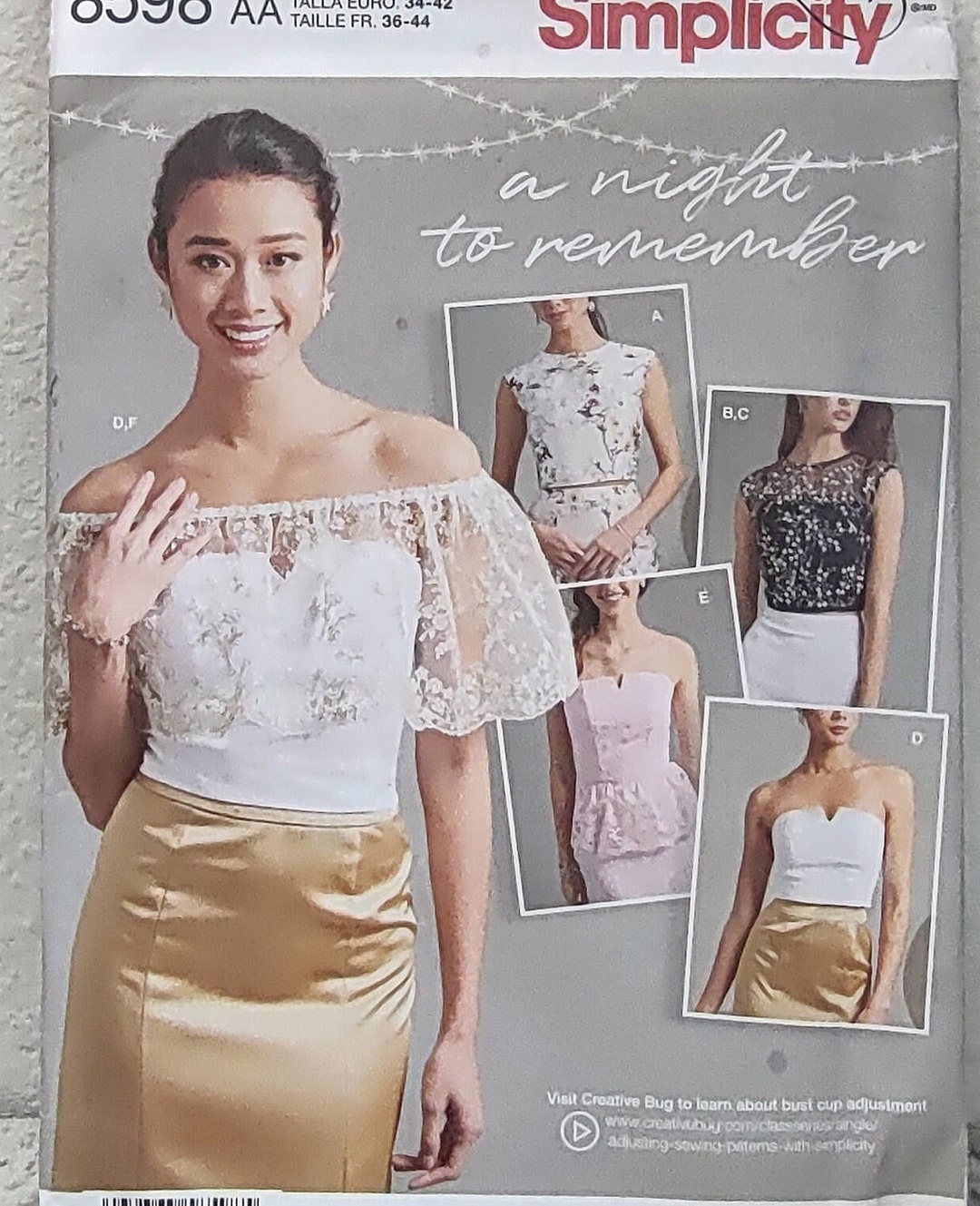 Uncut Misses Size 8-16, Sewing Pattern, Simplicity 8598, Top, Corset ...