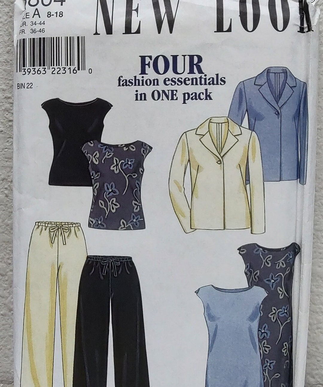 Uncut, Misses Size 8-18, Sewing Pattern, New Look 6804, Jacket, Top ...