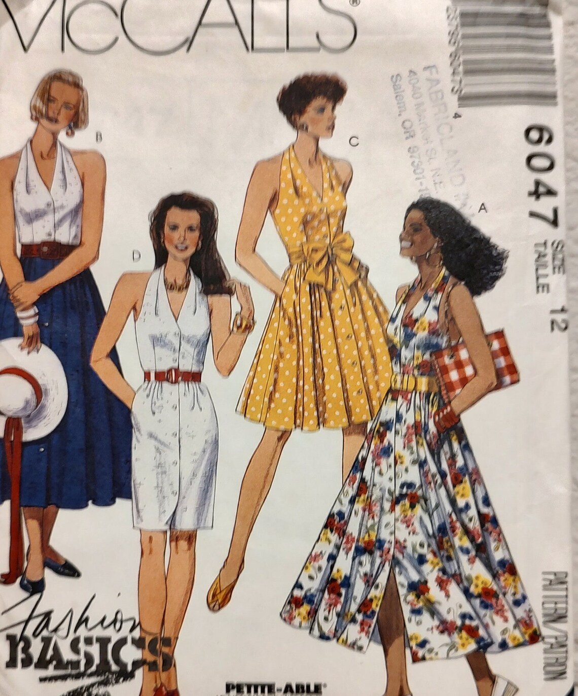 Uncut, Misses Size 12, Vintage Sewing Pattern, Mccalls 6047, Halter ...