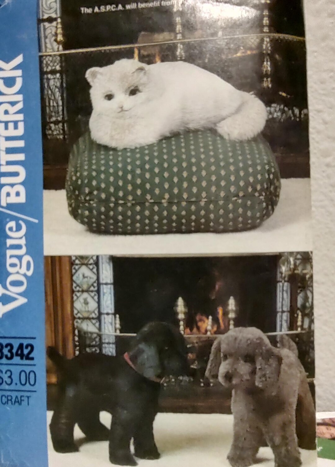 Uncut, Sewing Pattern Butterick Vogue 8342, Stuffed Animals, Kitty Cat ...