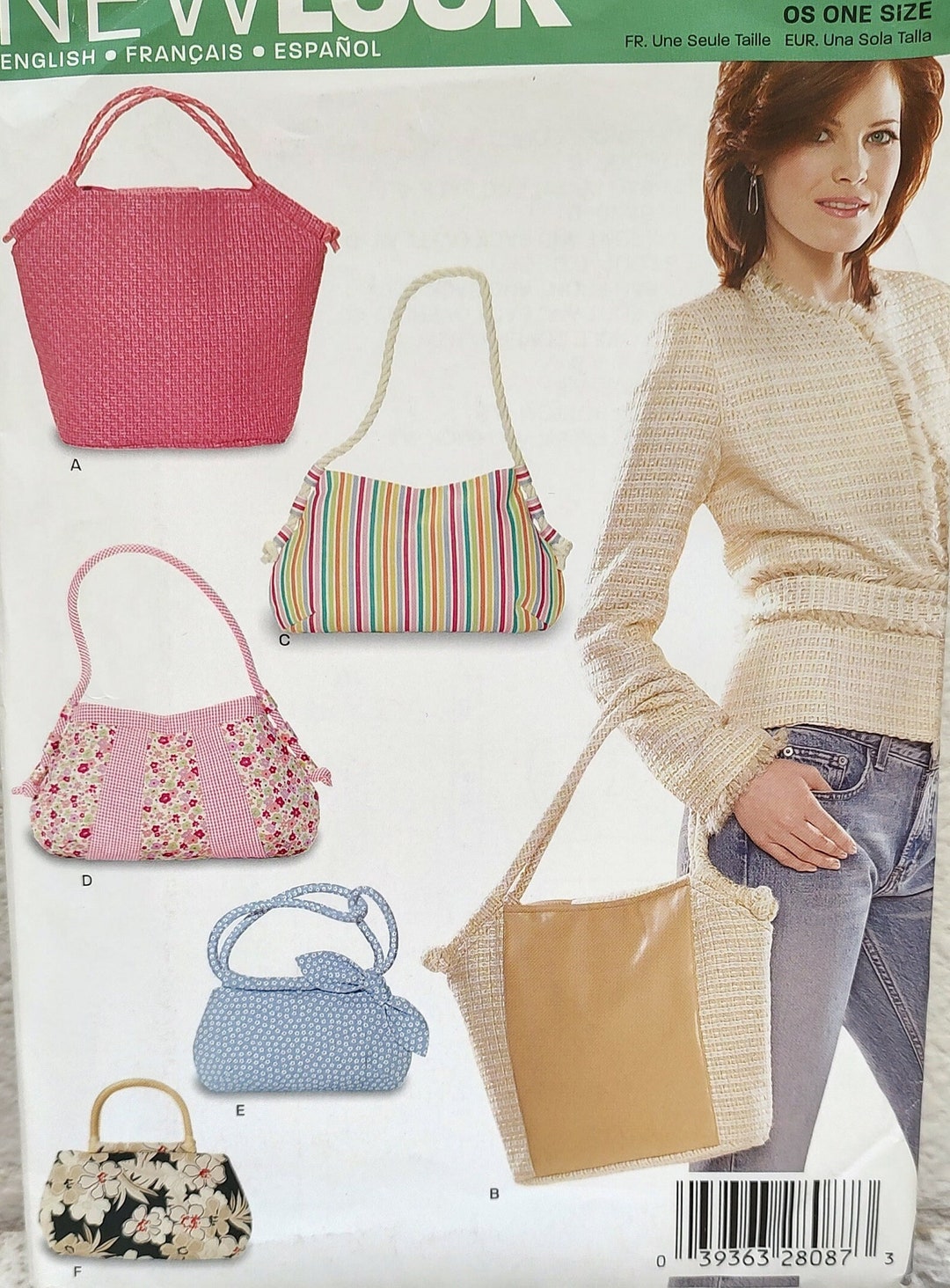 Uncut, Sewing Pattern, New Look 6500, Purse, Handbag, Bag, Shoulder, Tote, Shopping, Quilted ...