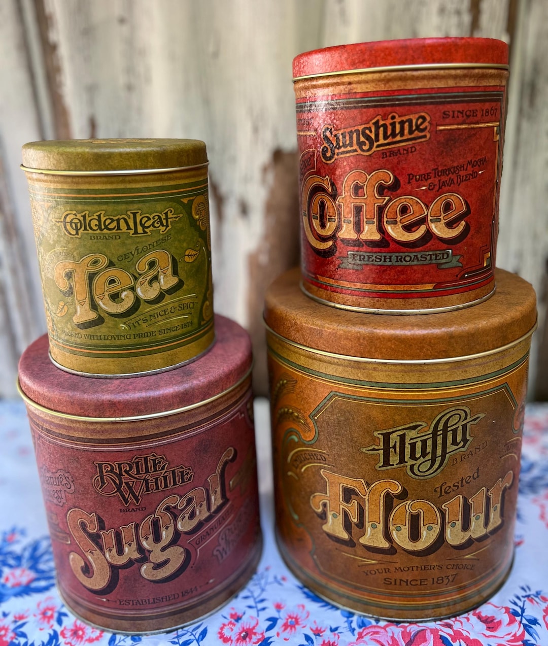 Vintage Tin “ballonoff” Nesting Canister Set - Etsy