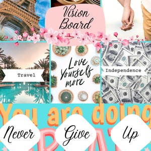 2025 Printable Vision Board Template - Goal Setting, Manifestation ...