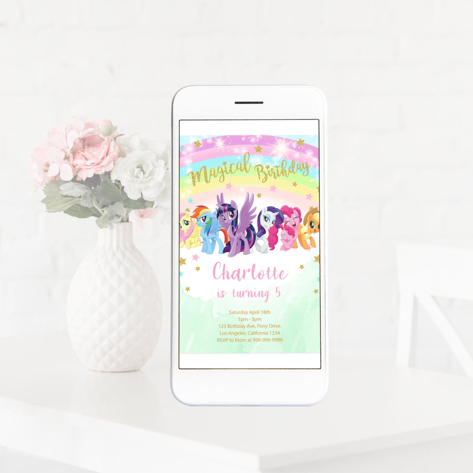 Little Pony Invitation, My Little Pony Invitation, Girl Birthday ...