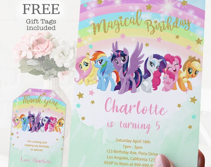Little Pony Invitation, My Little Pony Invitation, Girl Birthday ...