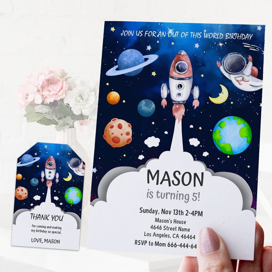 Outer Space Invitation, Outer Space Invites, Outer Space Birthday ...