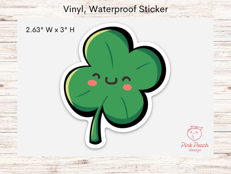 Waterproof Four Leaf Clover Character Vinyl Stickers Perfect - Etsy
