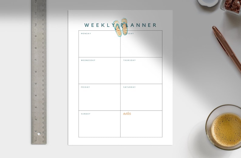 PRINTABLE, June - Weekly Calendar, Simple Weekly Desktop Notes ...