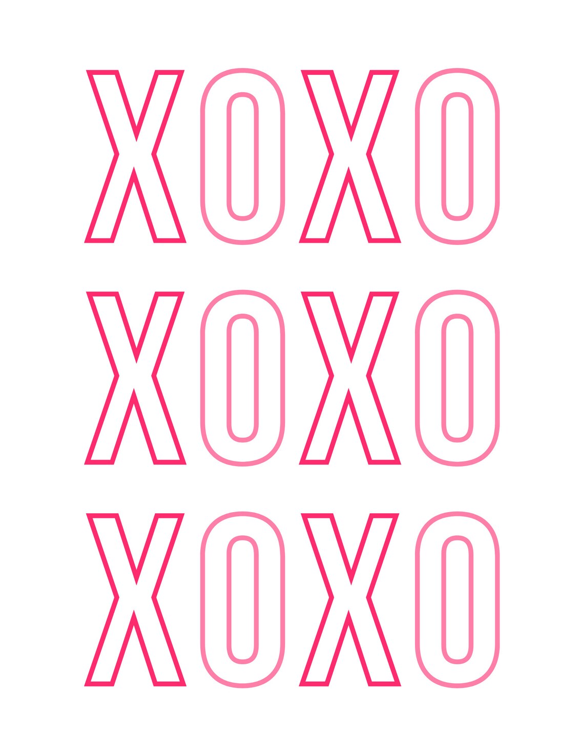 PRINTABLE XOXO Valentines Day Wall Art, Simple Home Decor, Minimalist ...