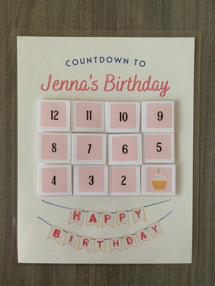 Birthday Countdown Calendar for Children, Interactive Counting ...