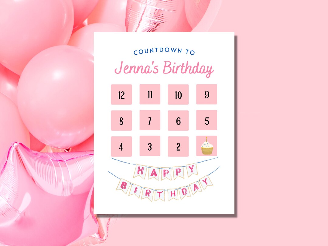 Birthday Countdown Calendar for Children, Interactive Counting ...