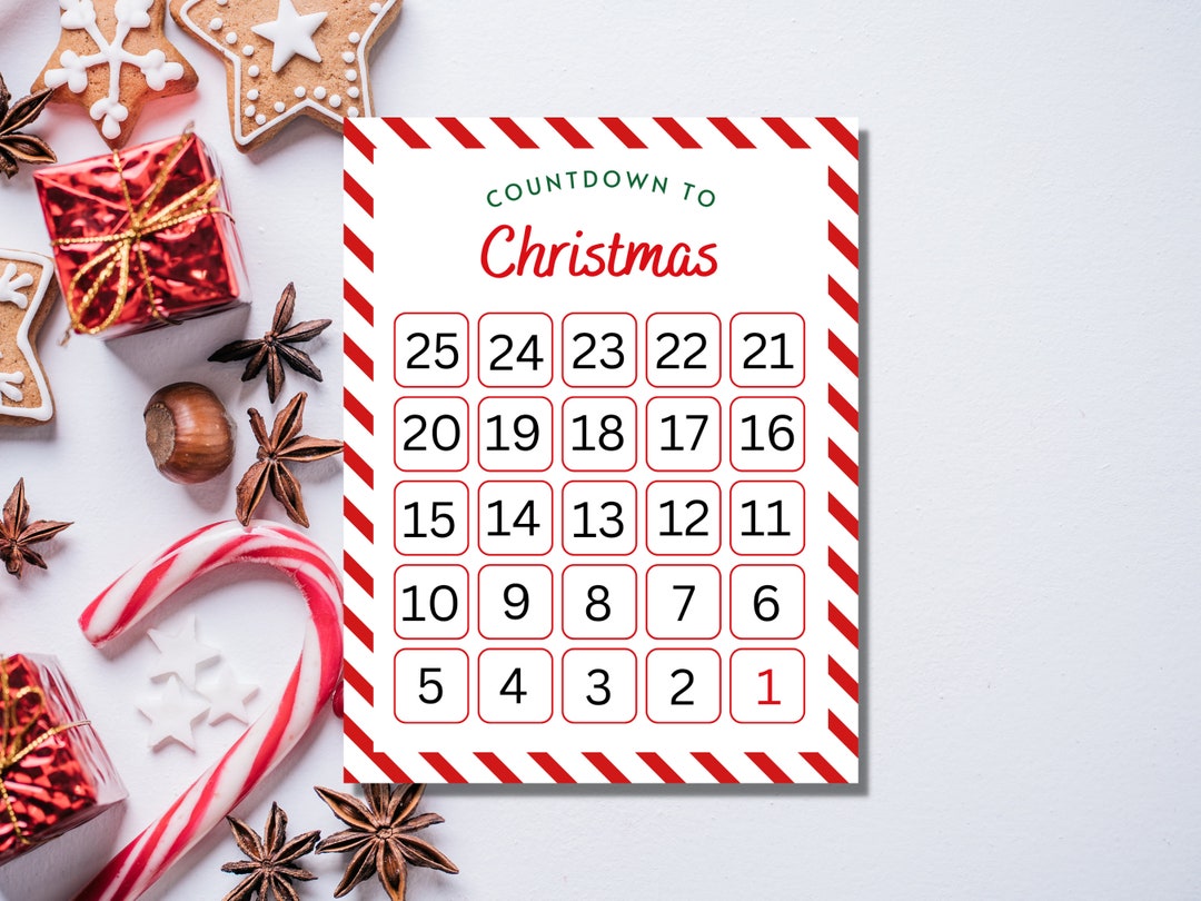 Christmas Countdown Calendar, Advent for Children, Interactive Counting ...