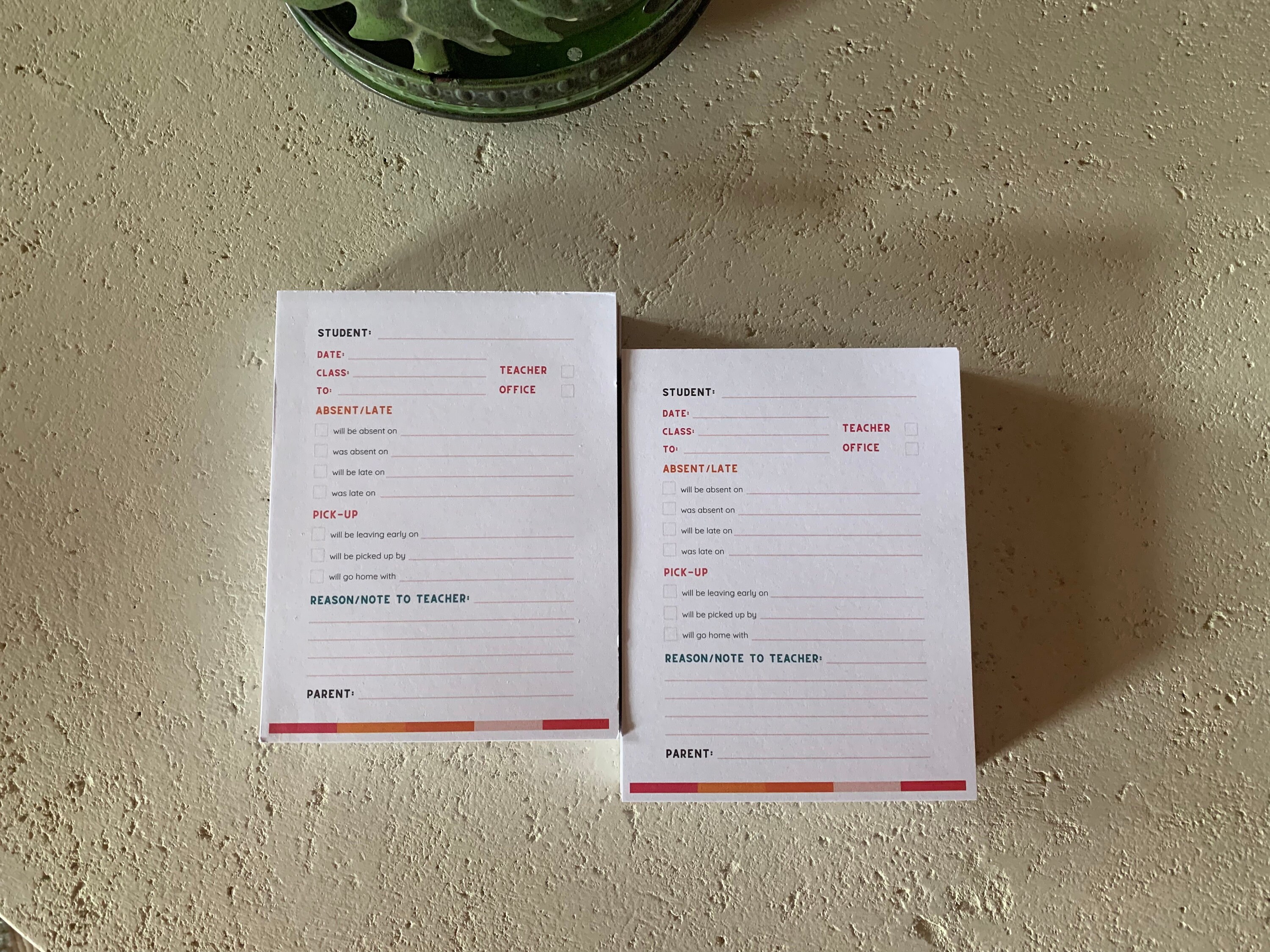 School Supplies Excuse Pad Notes to Teacher School Notepad Personalized ...