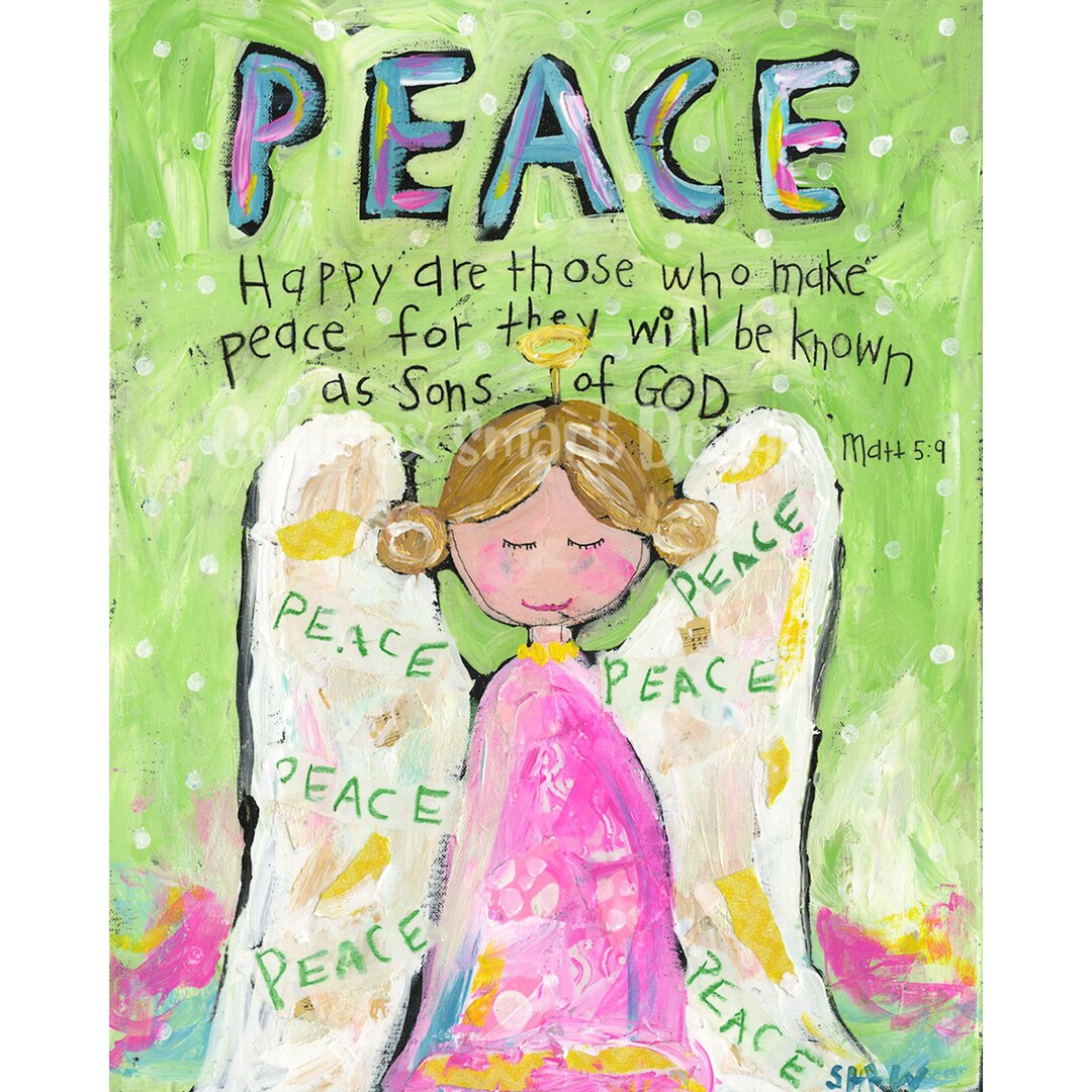 Wall Art Peace Angel Giclée Print - Etsy
