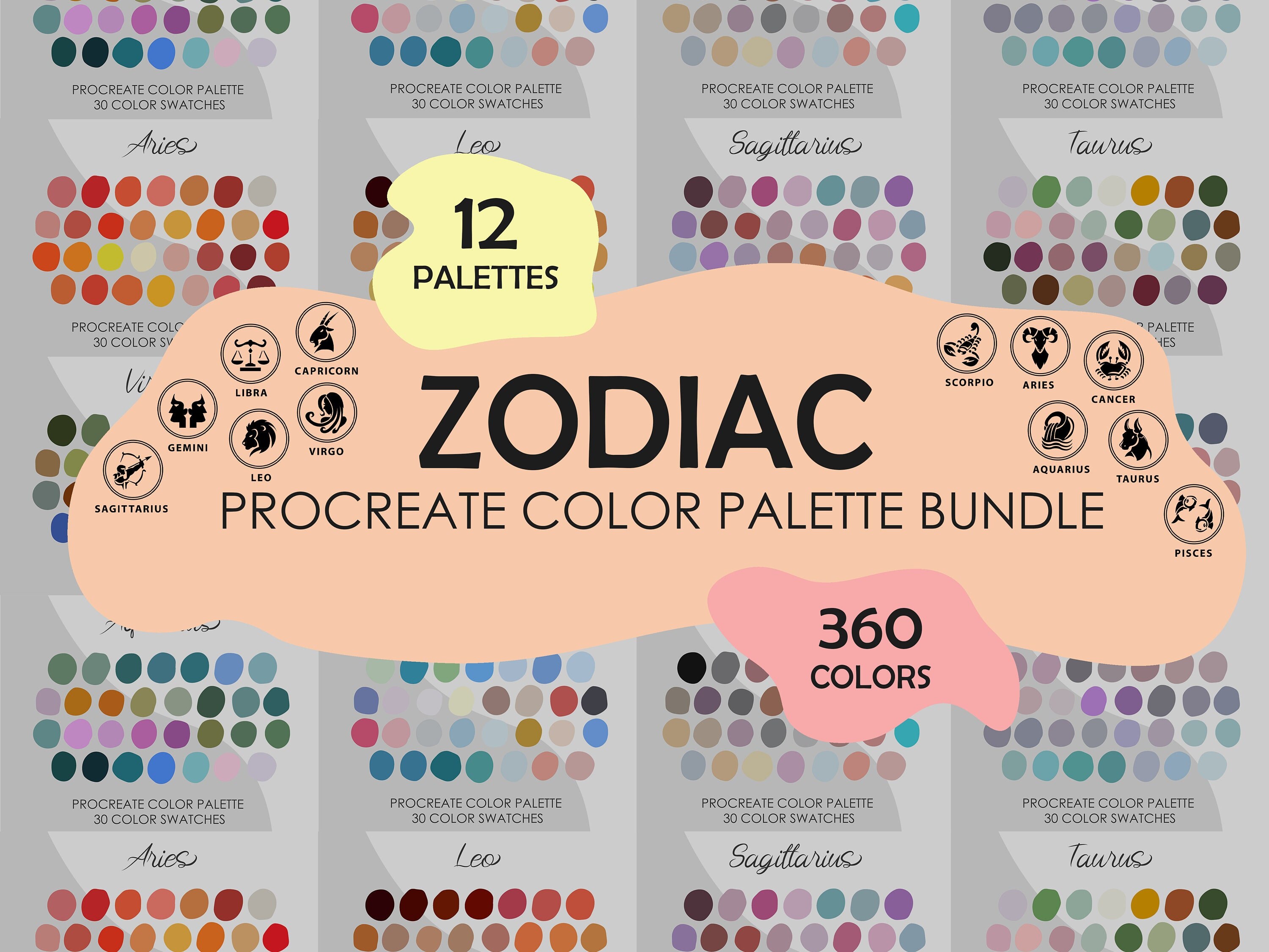 Zodiac Color Palette 30 Colors Color Palette Zodiac - Etsy