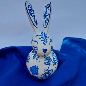 Hand-painted Wooden Bunny - Etsy